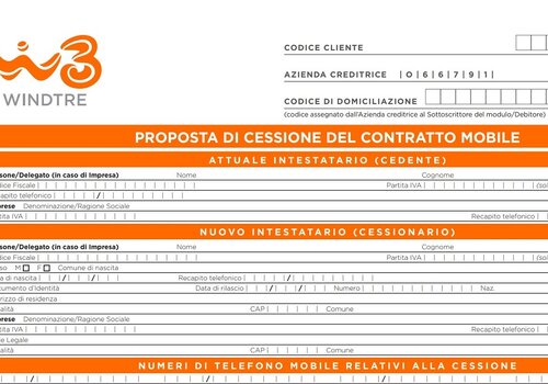 Cessione contratto Wind: modulo PDF